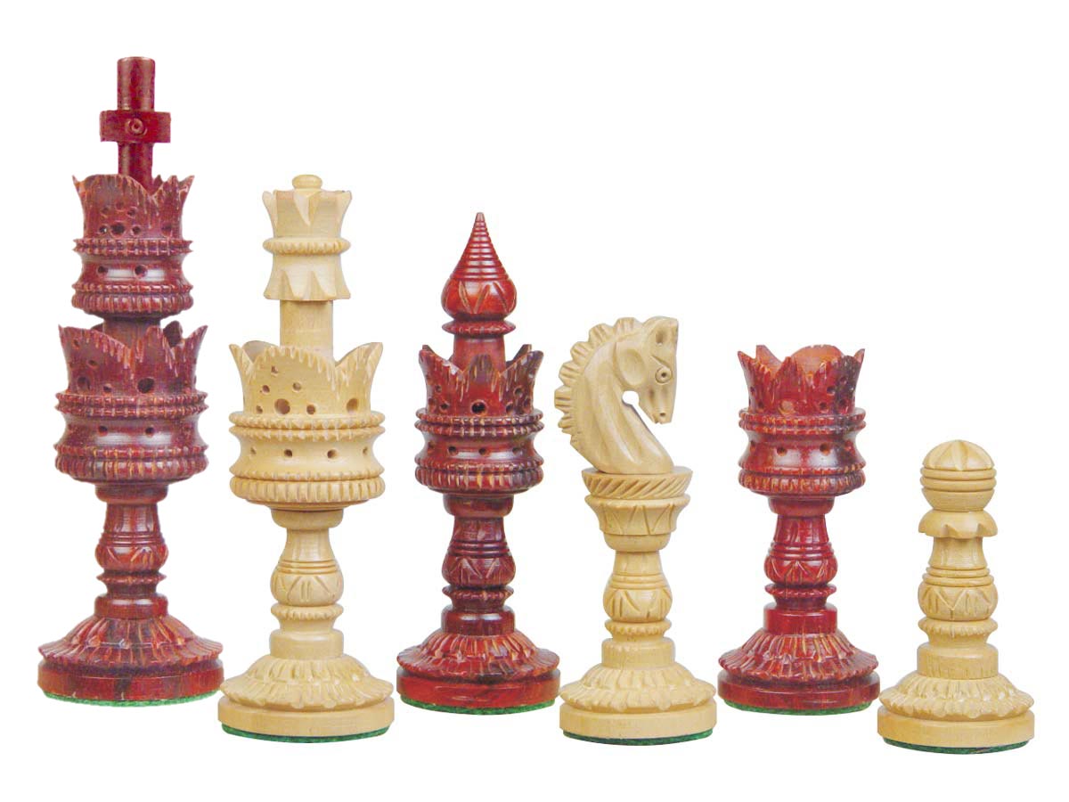 Lotus Design Artistic Chess Set 4-1/4" & 18" Folding Chess Board Rosew ...