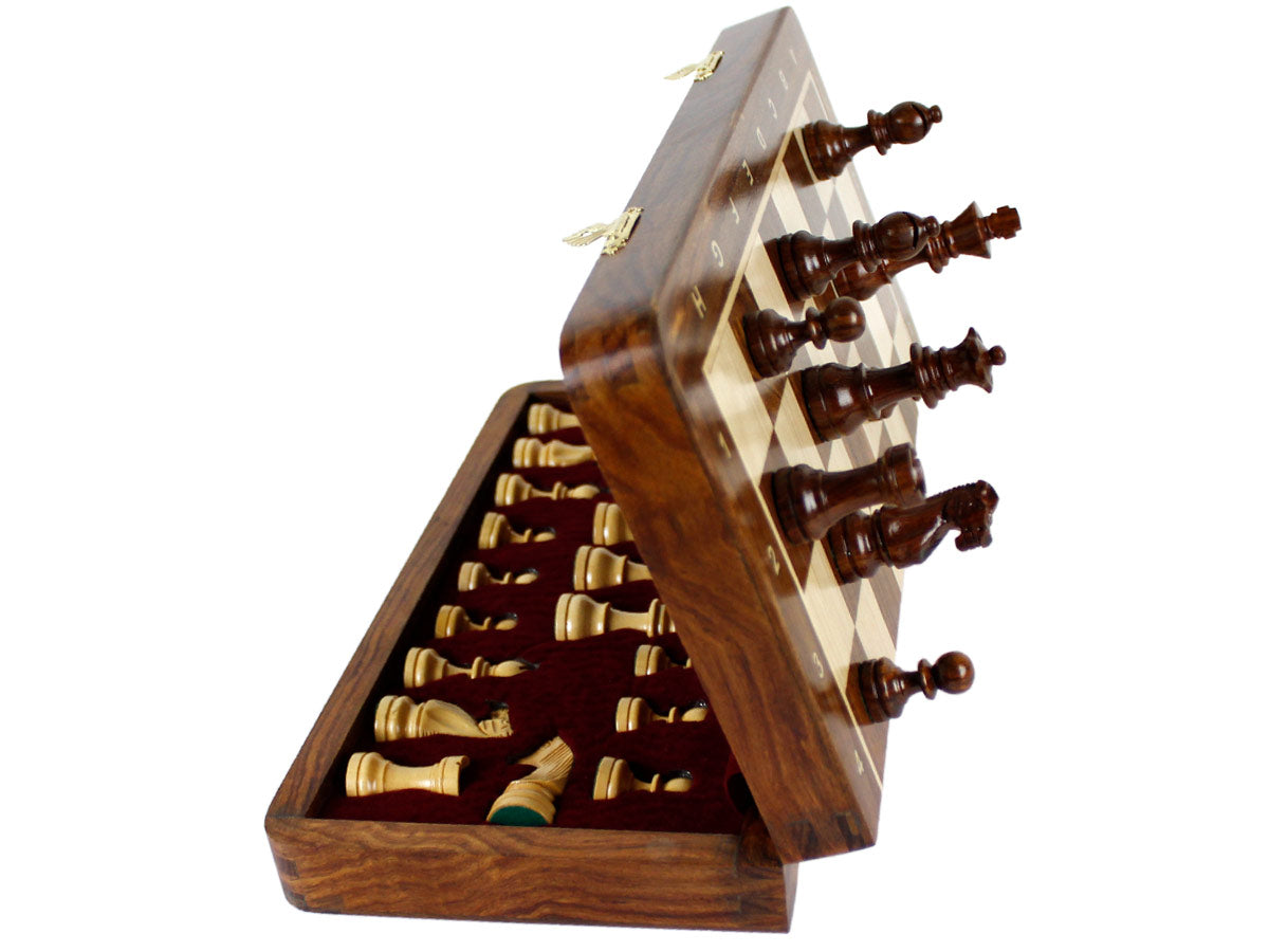 Travel Chess Set Magnetic Folding 12" with 2 Extra Queens, Pawns & 4 E ...