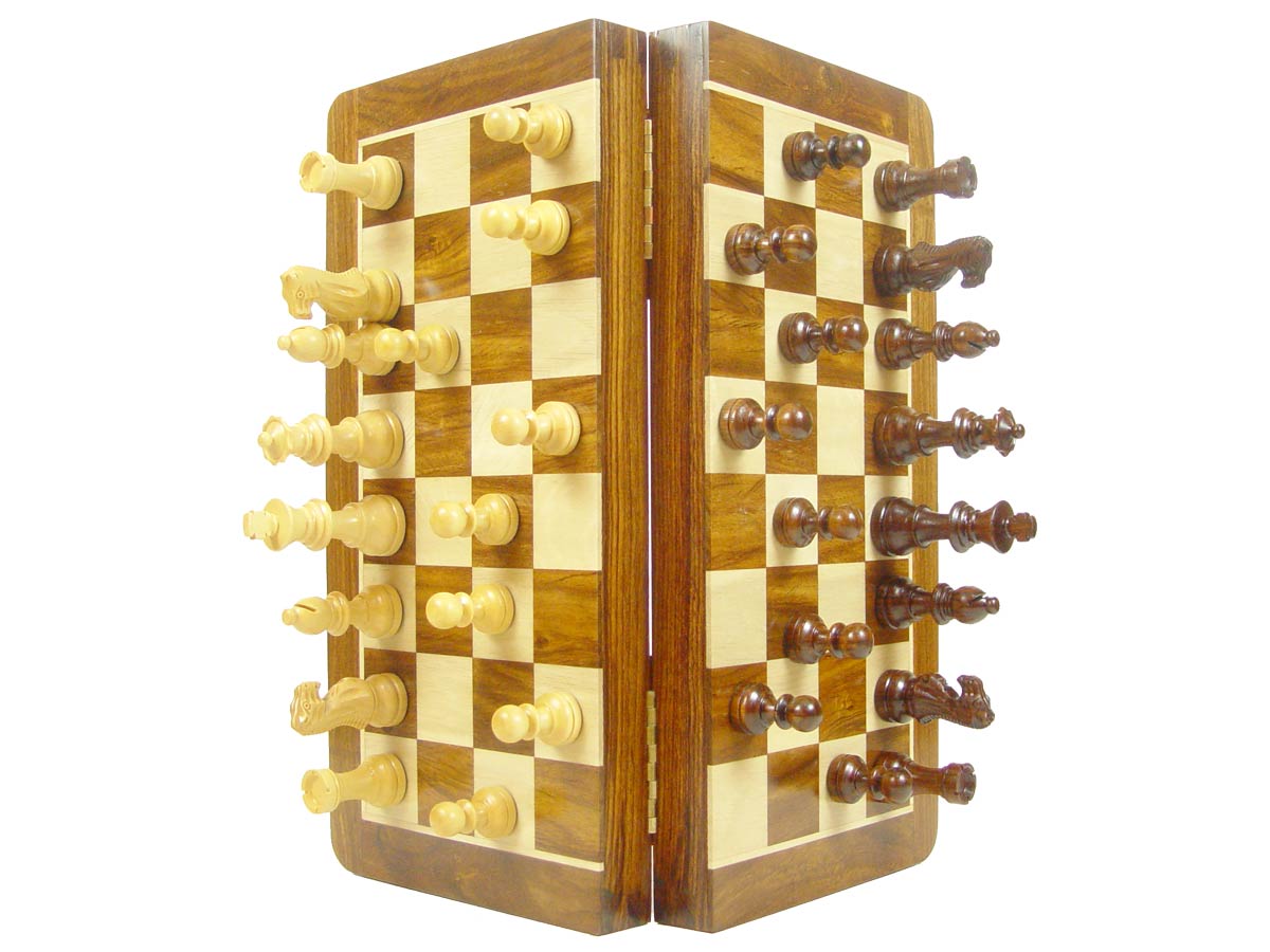 Travel Chess Set Magnetic Folding 12" with 2 Extra Queens, Pawns & 4 E ...