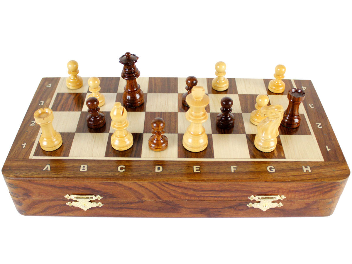 Travel Chess Set Magnetic Folding 12" with 2 Extra Queens, Pawns & 4 E ...