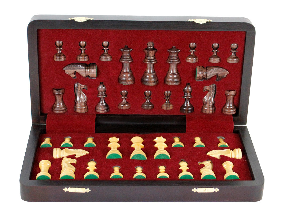 Travel Chess Set Magnetic Folding 12" with 2 Extra Queens, Pawns & 4 E ...