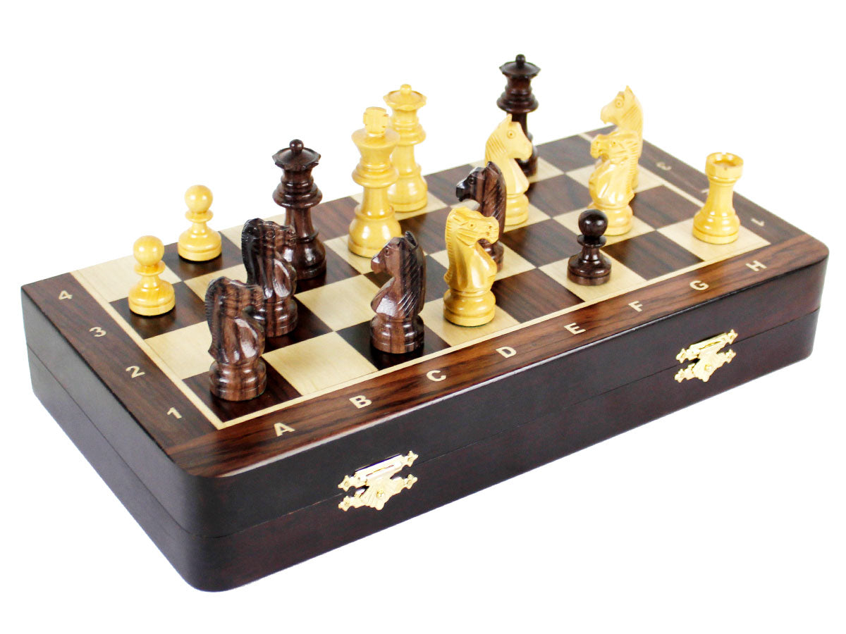 Travel Chess Set Magnetic Folding 12" with 2 Extra Queens, Pawns & 4 E ...